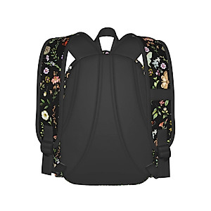 Butterflies Moths Flower Stylish Backpack With Adjustable Padded Shoulder Straps Daypacks For College Travel One Size