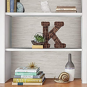 NuWallpaper NUS2875 Cream Grassweave Peel & Stick Wallpaper, Neutral