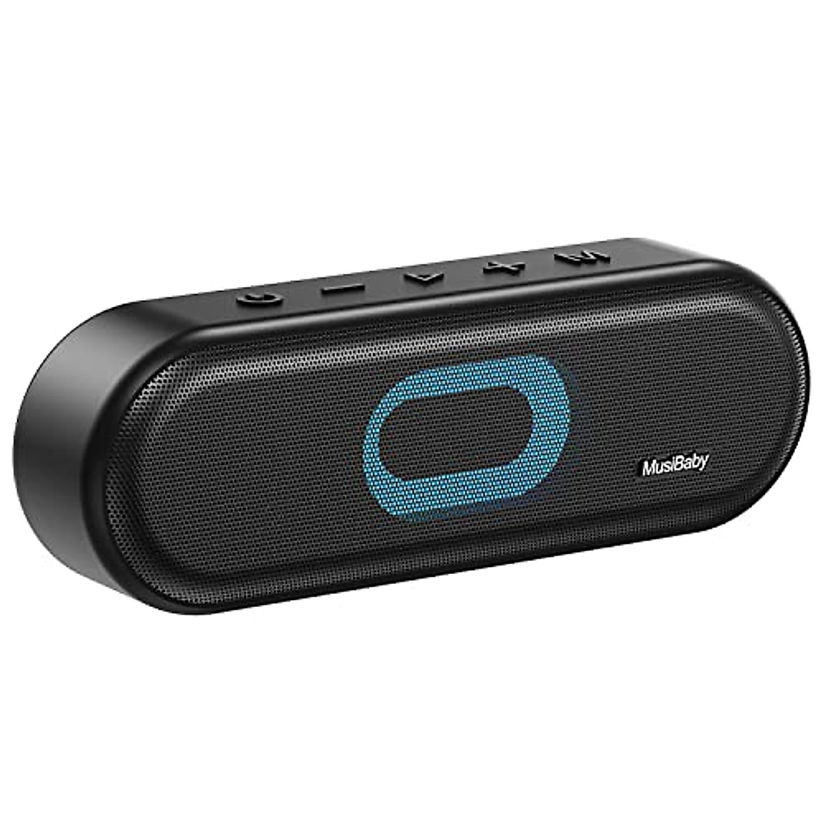 Bluetooth Speakers,MusiBaby M33 Speaker,IPX7 Waterproof Bluetooth Speaker,Speakers Bluetooth Wireless,Portable Speaker with Stereo Sound,Extra Bass,24HRs Playtime for Indoor/Outdoor-Blk