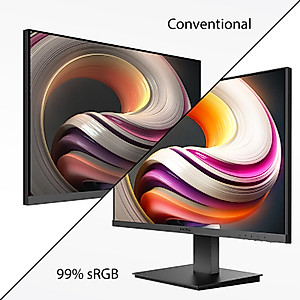 KOORUI 24 inch Computer Gaming Monitor FHD 1920 x 1080p, 100Hz PC Monitor Built-in Speakers, Adaptive Sync Compatible, Ultra-Slim Bezels, VESA Mountable, Adjustable Tilt, HDMI/VGA Ports