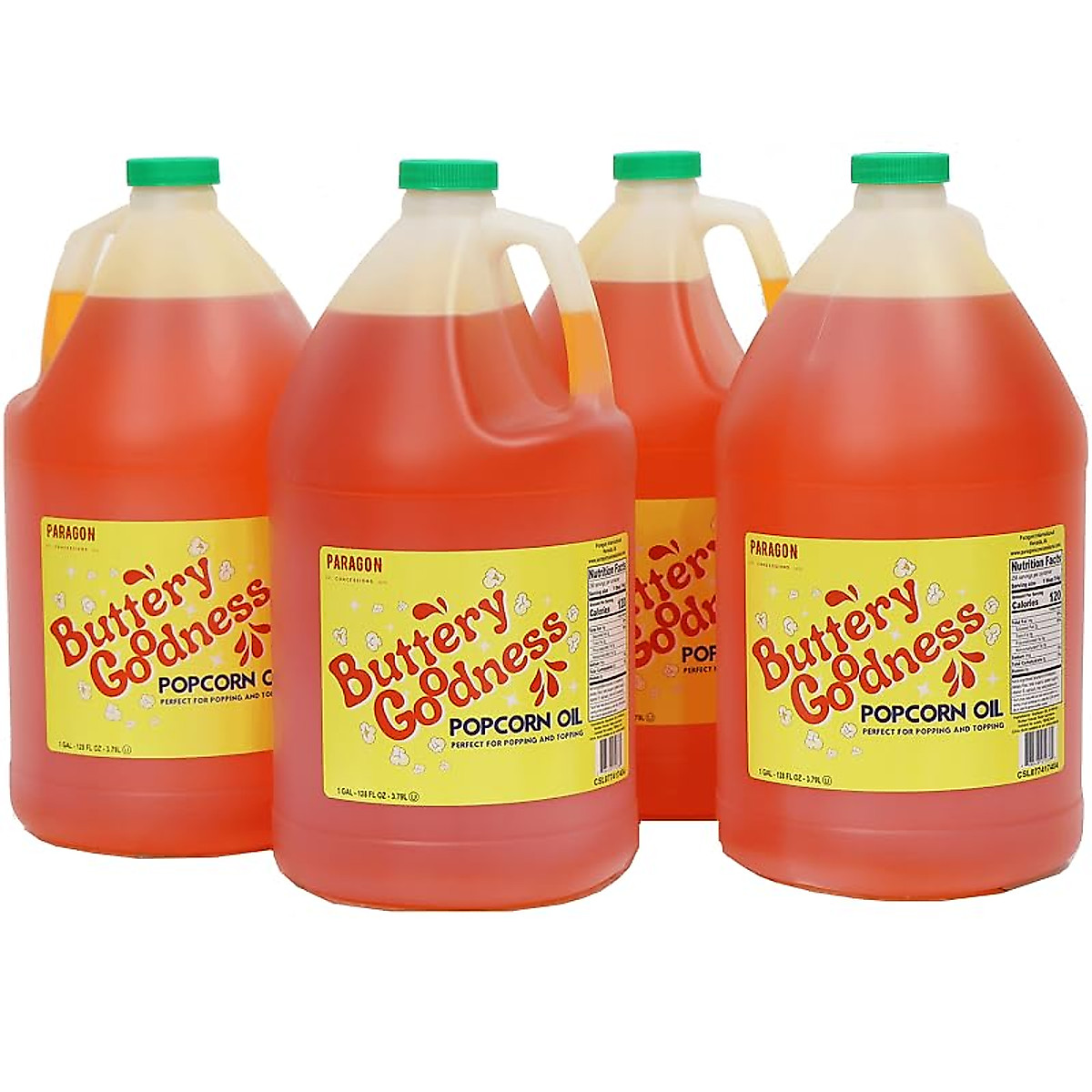 Buttery Goodness Popcorn Oil and Topping - 1 Gallon (Pack of 4)