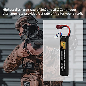 11.1V LiPo Airsoft Battery with Deans Connector 2000mAh 30C Rechargeable Stick Batteries for Airsoft Guns Airsoft Rifle