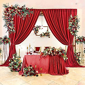 10x10 Red Backdrop Curtain for Parties Wedding Wrinkle Free Red Photo Curtains Backdrop Drapes Fabric Decoration for Birthday Party Baby Shower Christmas 5ft x 10ft,2 Panels