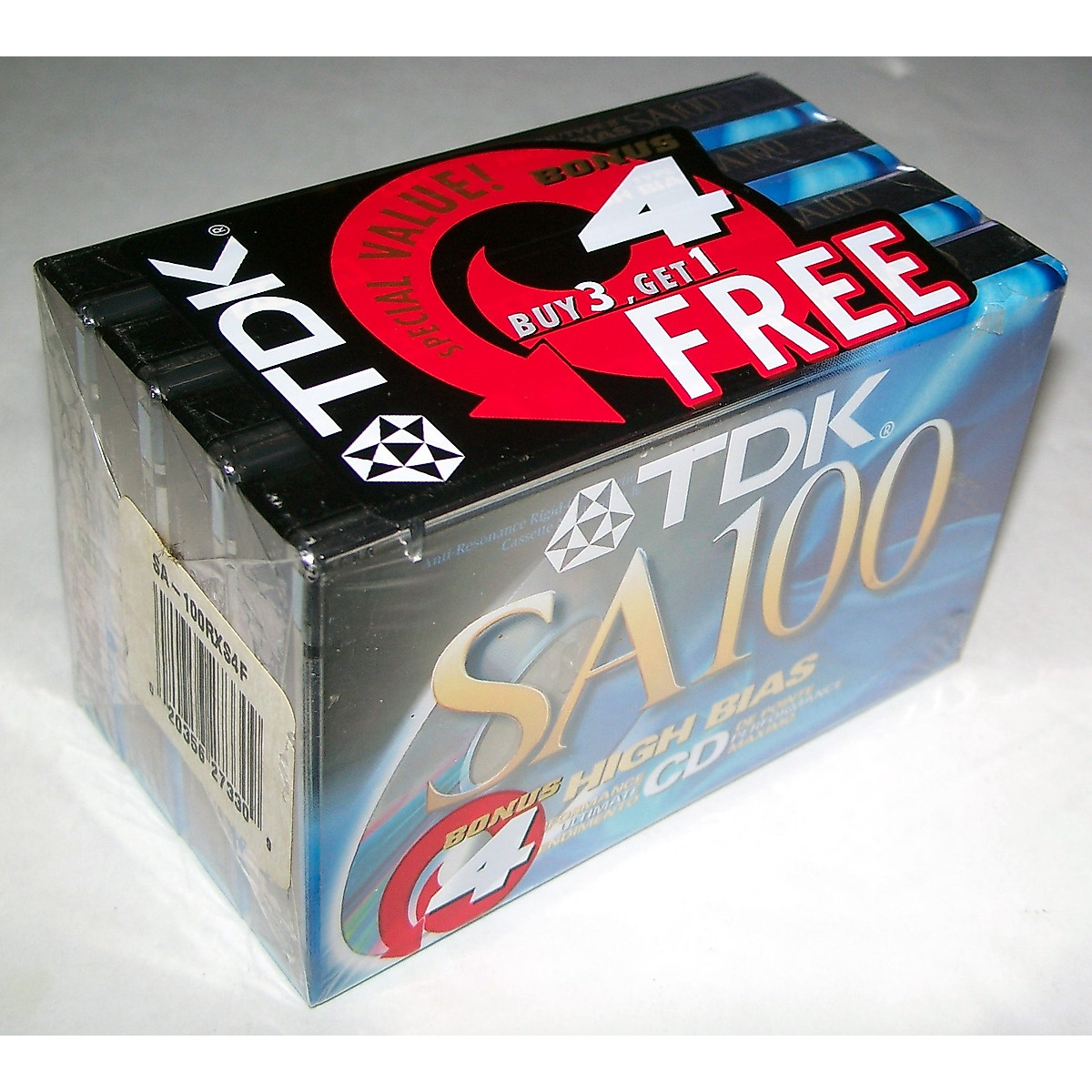 TDK SA100-4 100-Minute High Bias IECII/Type II Blank Audio Cassette (4-Pack)