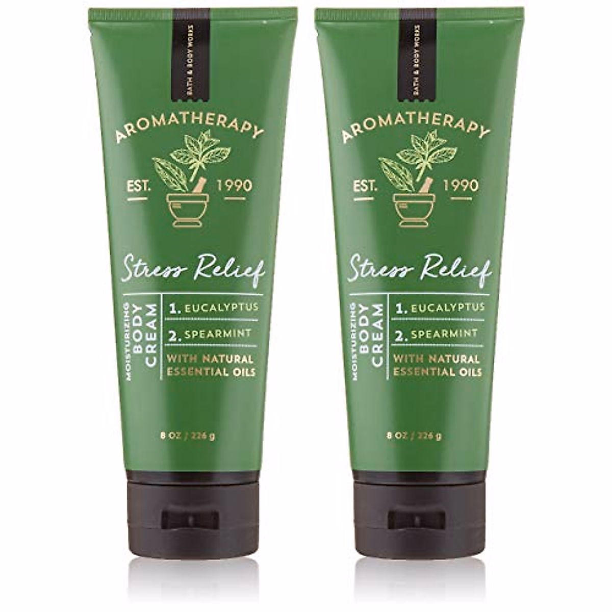 Bath & Body Works Aromatherapy Stress Relief Eucalyptus Spearmint Body Cream 8.0 oz, 226g (2 Pack)
