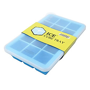 FIVETAS Super Thickness Silicone ice tray.Ice Cube Trays with Lid which is Spill-Resistant and Removable.BPA Free and Reusable.Ice Cube Trays for Cocktails,Whisky,Freezer.