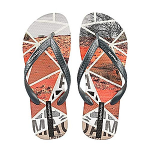Hotmarzz Men's Colorful Mojave Desert Pattern Fashion Flip Flops Summer Sandals Beach Slippers Size 8, Mojave Grey