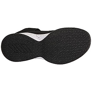 adidas Cross Em Up 5 Basketball Shoe, Black/Silver Metallic/White, 3 Wide US Unisex Little_Kid