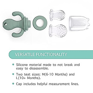 Little Twig Baby Fruit Feeder Pacifier Teether | Baby Food Freezer Tray with Lid | BPA Free Silicone Freezable Teether | Feeding Set for Breast Milk Ice Cubes, Baby Food, Vegetable Fruit Purees