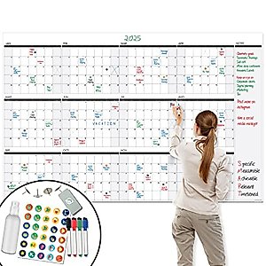 Lushleaf Designs Large Wall Calendar - 48" x 74" Dry Erase Reusable 2023 Whiteboard Calendar