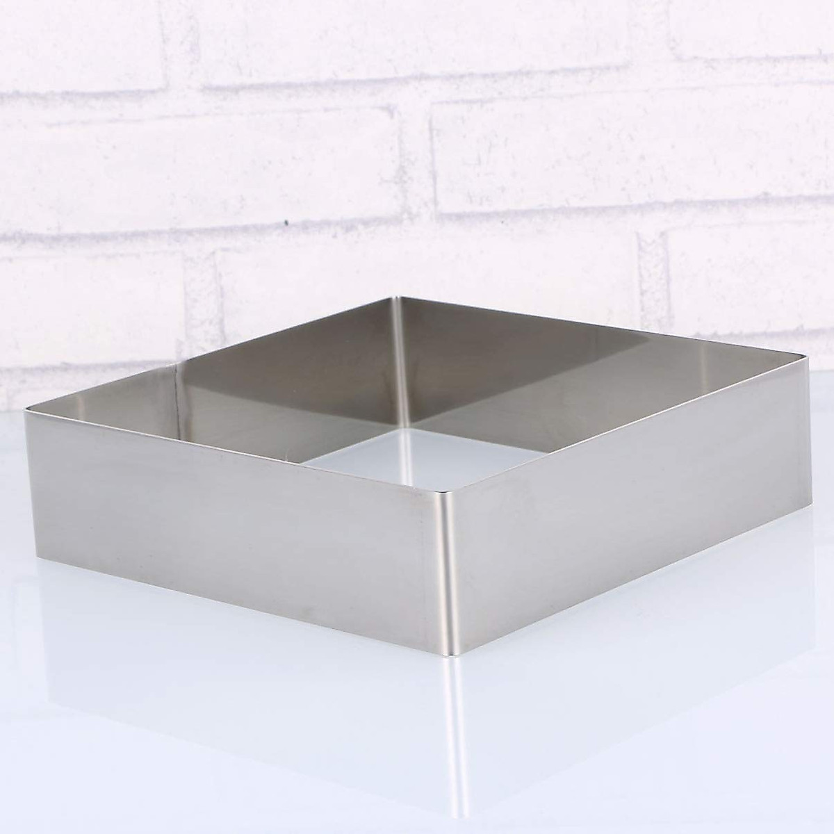 Cabilock Tiramisu Baking Mould for Mouss Ring Stainless Steel Cake Ring Pastry Ring Cirle Mold for Baking Cutting Cake Biscuit (Silver 9 Inch)