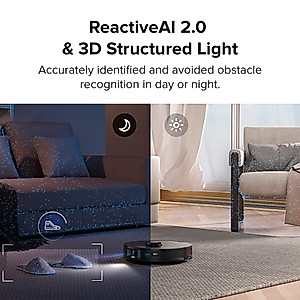 roborock S7 MaxV Robot Vacuum and Sonic Mop, 5100Pa Suction, 3D Structured Light Obstacle Avoidance, Auto Lifting Mop, Ultrasonic Carpet Detection, Compatible with Alexa, Perfect for Pet Hair