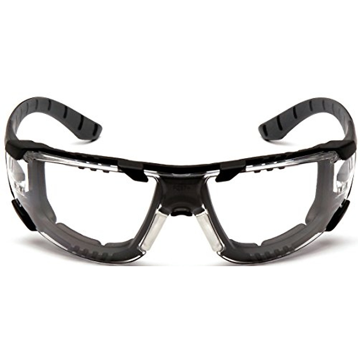 Pyramex Endeavor Plus Safety Glass Black/Gray Frame With Foam Padding Clear H2MAX Anti-fog Lens