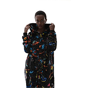 COSUSKET Snug Fit Flannel Onesie Pajamas for Women Tie Dye Costume