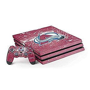 Skinit Decal Gaming Skin Compatible with PS4 Pro Console and Controller Bundle - Officially Licensed NHL Colorado Avalanche Frozen Design