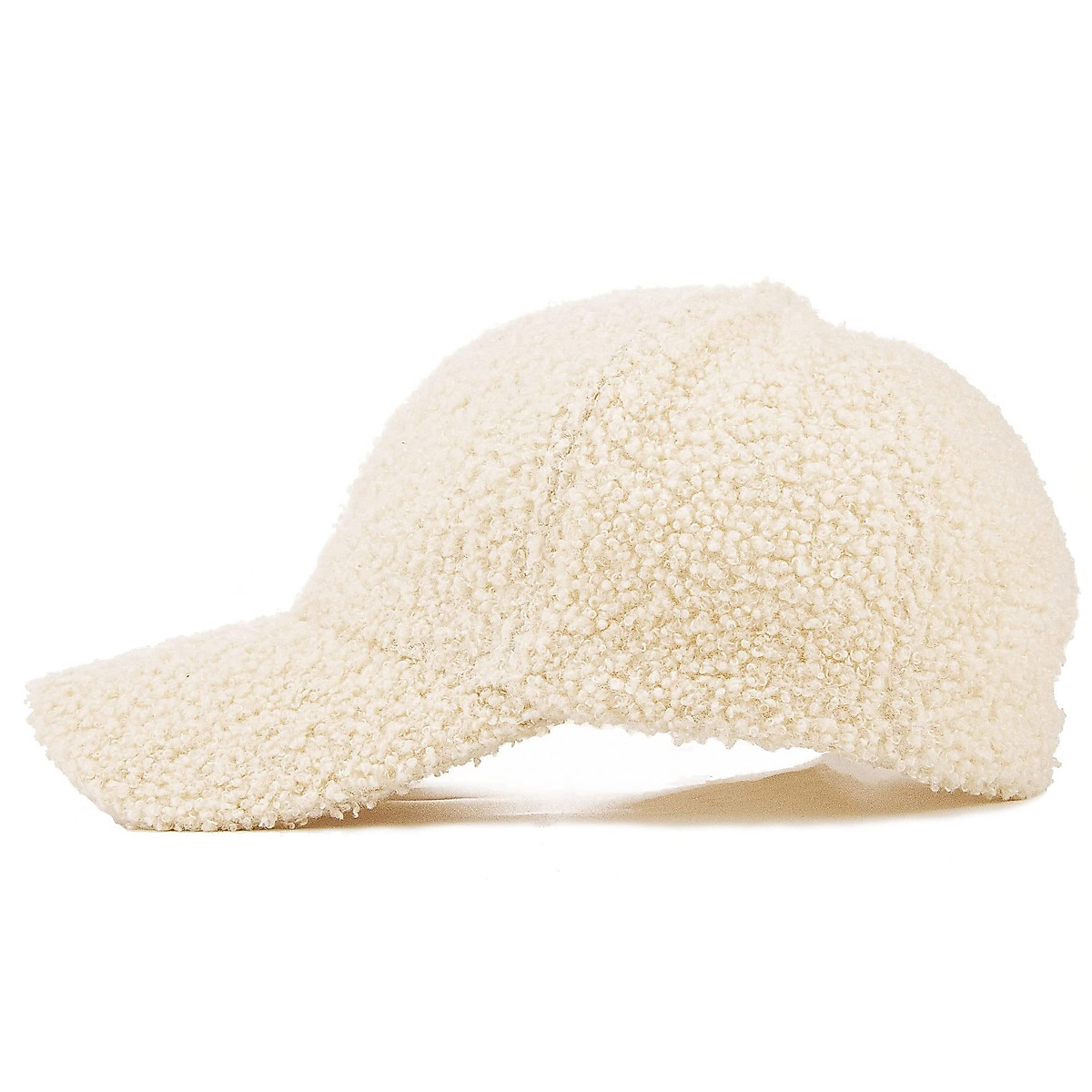 Faux-Lamb-Wool Baseball-Caps Warm-Winter Teddy-Fleece Hip-Hop Cap for Men Women Outdoor Travel Beige