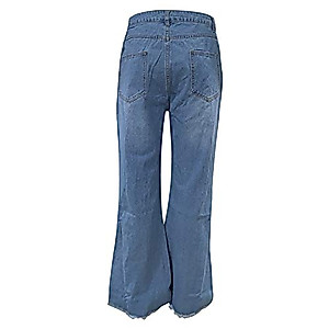 High Waisted Jeans for Women Baggy Fashion Casual Denim Jeans Stretch Distressed Trousers Daily Y2K Jeans for Teen Girls