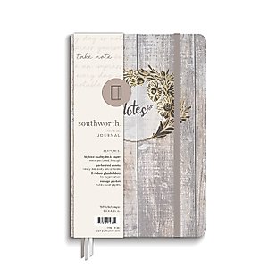 Southworth Medium Case Bound Journal, 5.5" x 8.25", Rustic Bronze Wreath Design, Premium 28 lb/105 gsm Paper, 160 Lined Sheets (91433)