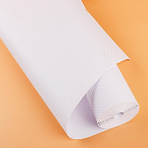 PABUSIOR Shelf Liners White Drawer Liner 14 inch Wide - Non-Adhesive, Waterproof, Kitchen Cabinets Liners for Pantry,Cupboard, (14 x 96 Inch)