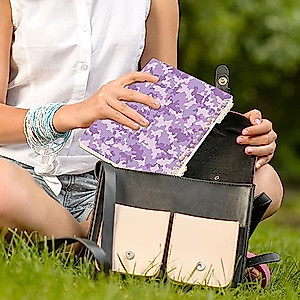 Coikll Digital Camouflage Purple Spiral Notebook Detachable Ruled Wirebound Paper Durable Spiral Binding Note Book for Work, Writing, Journaling-60 Sheets