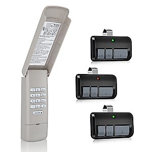Garage Door Keypad 877MAX with 893MAX Garage Door Opener Remote, 3-Channels Garage Keypad Replace 878MAX 377LM 877LM 376LM 977LM, Fit for All Liftmaster Garage Door Opener Since 1993, 315/390 MHz