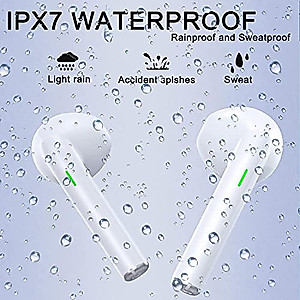 GGGame Wireless Earbuds，Bluetooth 5.3 Noise Cancelling Earbuds，Bluetooth Headphones 3D HiFi Stereo Bass， IPX7 Waterproof Sports Touch Control with USB-C Fast Charge Mini Charging Case for Android iOS