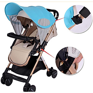 2-in-1 Baby Stroller Sun Shade&Cover Net Awning Windproof Anti-UV Safe Umbrella Canopy Universal Fit Breathable Cover for Stroller Car Seat Jogger Travel Accessories