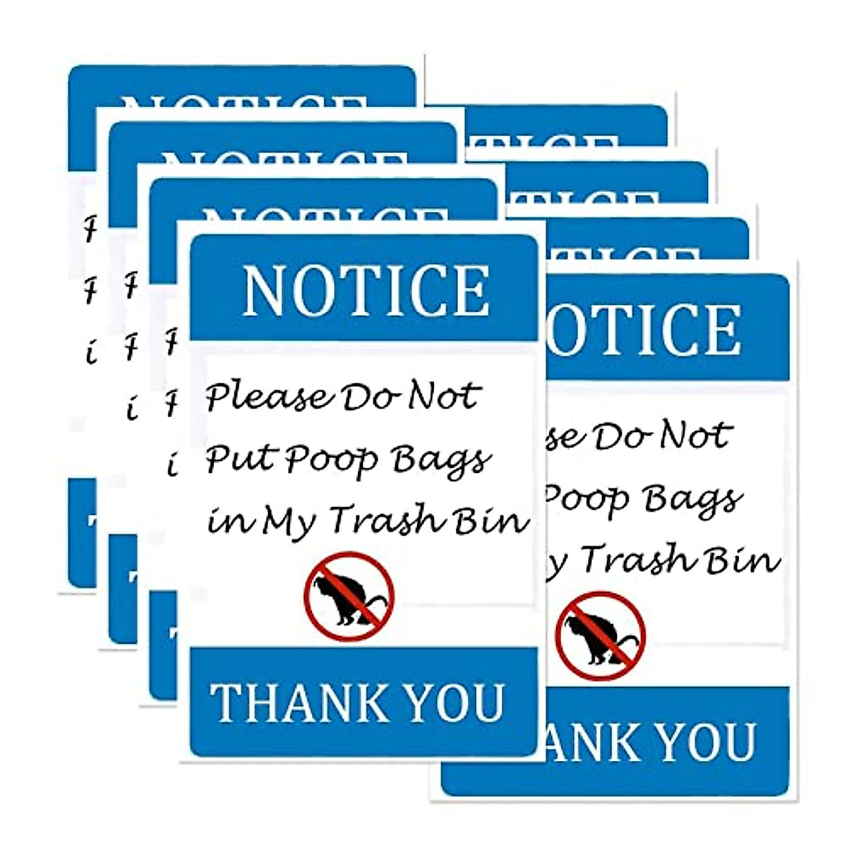 Please Do Not Put Poop Bags in My Trash Bin Sticker 10X7 inch Do Not Put Poop Bags in My Trash Bin Labels 8 Pack Pet Label for Trash Cans,Apartments,Stores,Parks