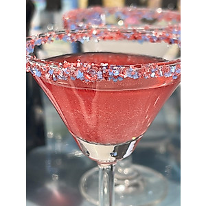 Snowy River Americas Cocktail Sugar - Kosher All Natural Red, White, and Blue Cocktail Rimmer and Coffee Rimmer (Americas, 8oz Bag)