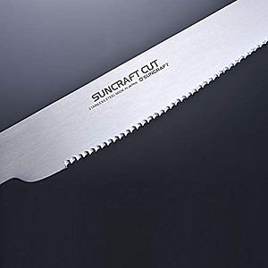 Suncraft HE-2101 Bread Knife, Smooth, Bread Cutter, Cuts Freshly Baked and Hard Breads, Loved by Professionals, Made in Japan