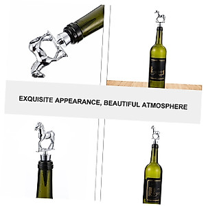 UPKOCH 3 Pcs Cork Champagne Preserver Wine Bottle Plug Wine Bottle Cap Horse Metal Plug Bottle Plug Bottle Metal Stopper Silver Preserver Cork Alloy Wine Preserver Pump Wine Bottle Plug