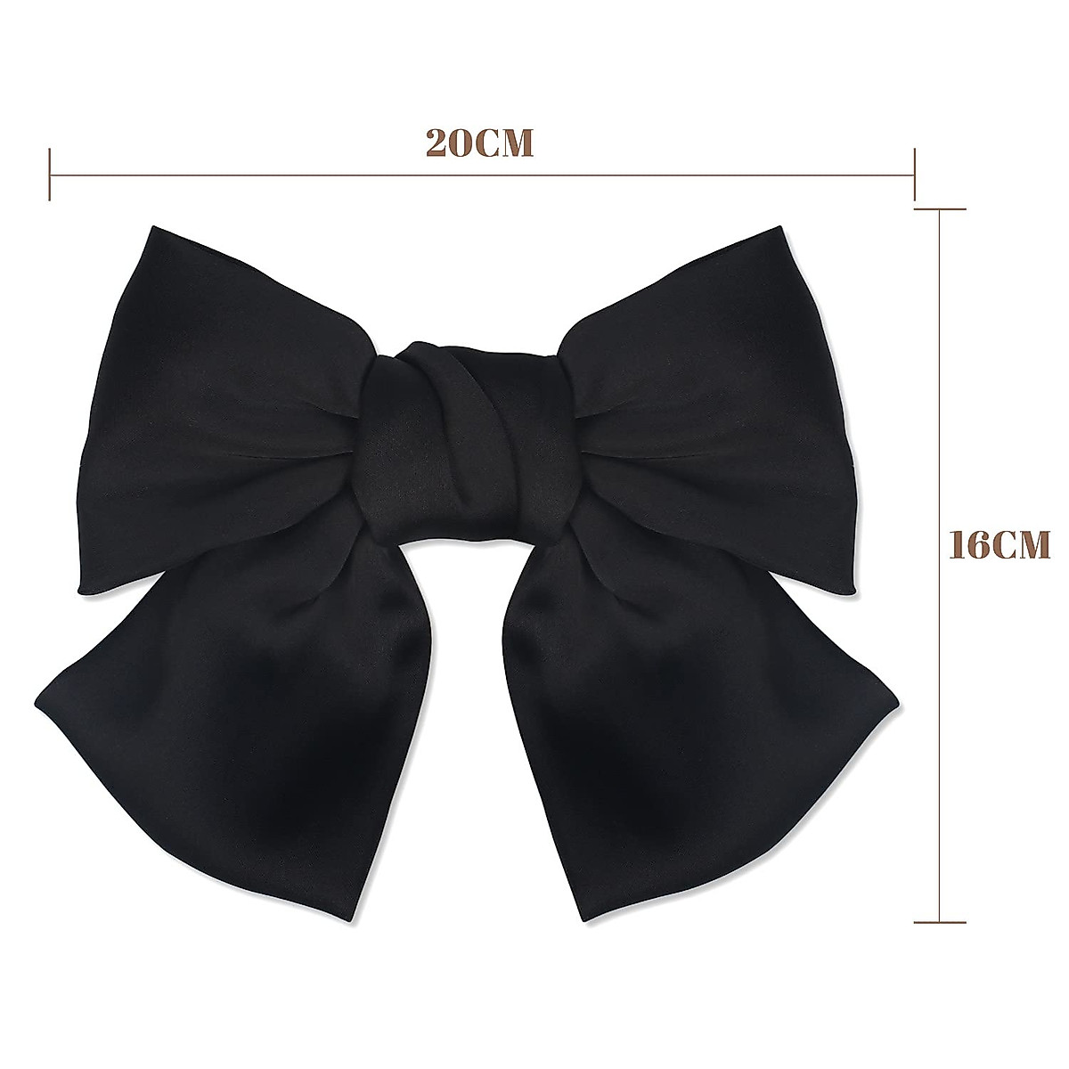 2 Pcs Large Hair Bow Clip Alligator Clips Hair Accessories for Women Girl (Black)