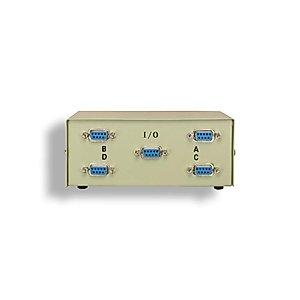 Kentek DB9 Female 4 Way Manual Data Switch Box RS-232 D-Sub 9 Pin I/O ABCD Port for PC MAC to Peripherals Devices Printer