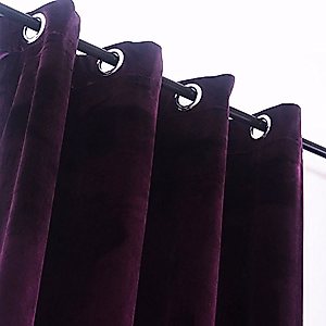 Cherry Home 52-Inch-by-84-Inch Velvet Blackout Grommet Curtain Panel, Purple