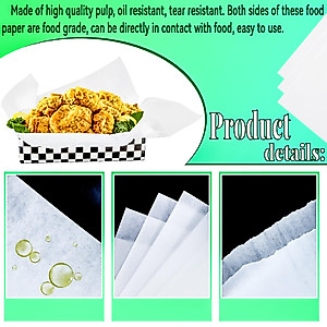 MotBach 500 Sheets Greaseproof Deli Wrappers,12" x 12",White Disposable Pre Cut Wax Paper Sheets Food Basket Liners Food Tray Liners Kraft Sandwich Wrapping Paper for Picnic Festival Fair Party BBQ