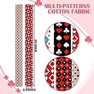 40 Pcs Floral Cotton Fabric Patchwork Roll Cotton Quilting Fabric Roll up Cotton Fabric Quilting Strips 2.55 Inch Precut Patchwork Roll for Craft Sewing DIY Crafts (Poker Heart)