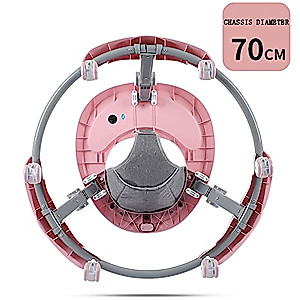 GPAIHOMRY Foldable Baby Walker, 6 Mute Universal Wheels Height Adjustable Walker, Anti-O Leg Folding Walker, Suitable for Girls Boys 6-18 Months (Color : Pink)