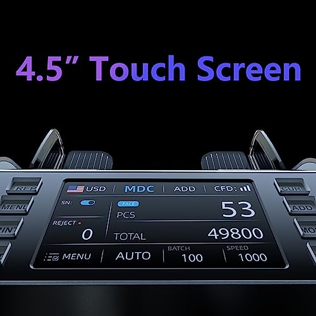 Aneken Mixed Denomination Money Counter Machine, Value Counting, Mixed Counting with 2 CIS/UV/MG/IR/DD/DBL/HLF/CHN, Counterfeit Bill Detection, Cash Counter with Touch Screen