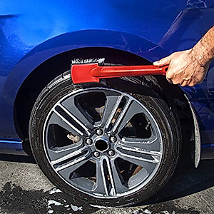 Barrett-Jackson Square Tire Brush with Long Handle