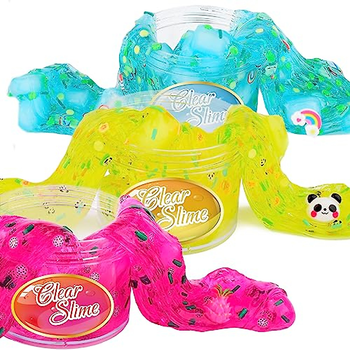 11 Pack Clear Slime Kit Crystal Clear Slime Set for Kids Clear Slime Kit Soft Jelly Cube Clear Slime 11 Pack Easter Christmas for Girls Boys