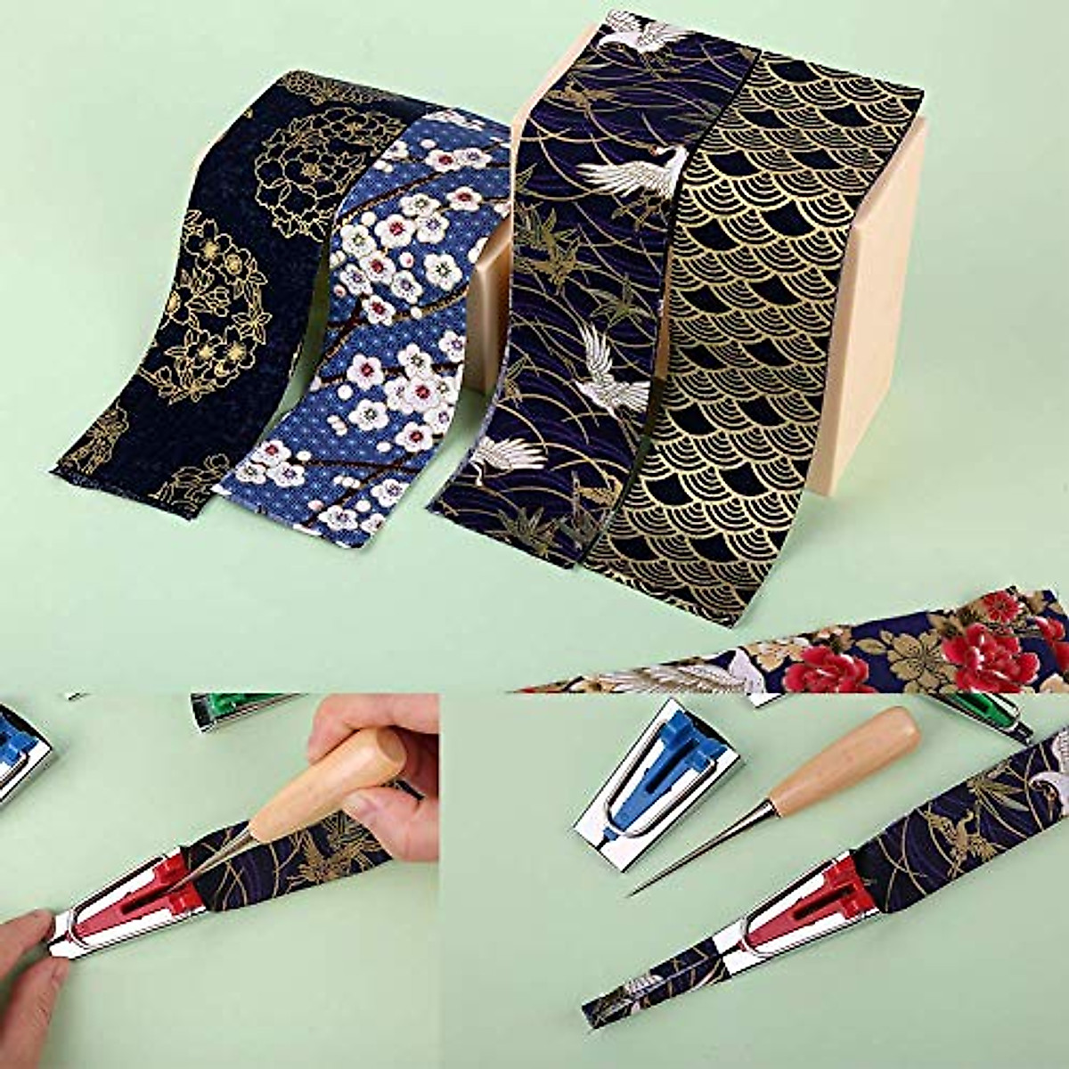 Roll Up Cotton Fabric Quilting Strips, Jelly Roll Fabric, Cotton Craft Fabric Bundle, Patchwork Craft Cotton Quilting Fabric, Cotton Fabric, Quilting Fabric with Different Patterns for Crafts