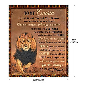 Nahjiiem Cousin Blanket, Cousin Gifts, to My Cousin Blanket, Cousin Blanket for Men, Valentine's Day Gifts for Cousin 50"×60"