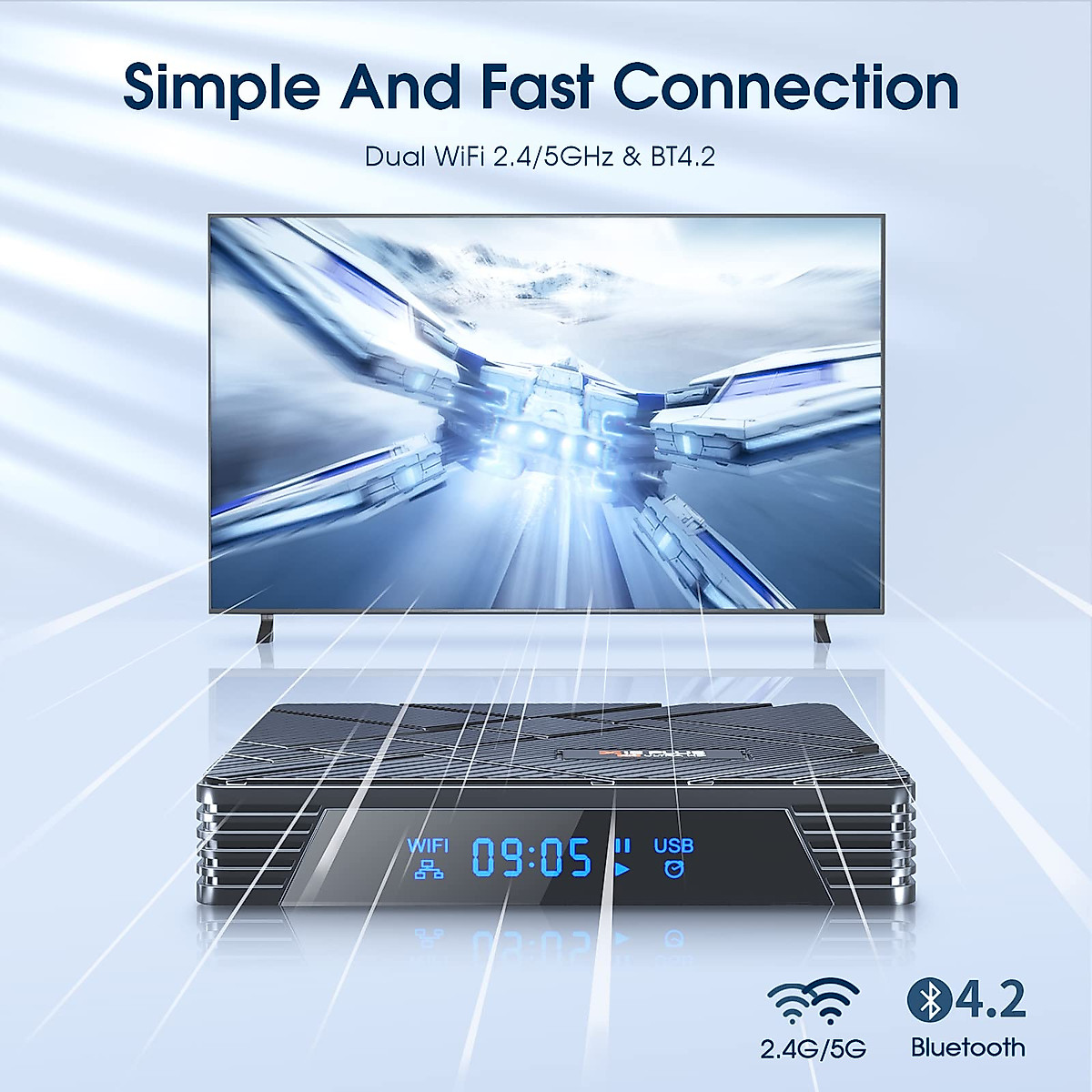 Android TV Box 11.0, X12 Plus Smart TV Box 4GB 32GB, RK3318 Chip Support 2.4G/5.8G WiFi6 100M Ethernet LAN Bluetooth 5.0 3D/6K Android Box Set Top TV Box