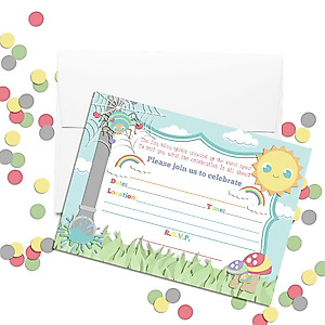 Amanda Creation Itsy Bitsy Spider Themed Birthday Party Fill In Invitations set of 20 with envelopes