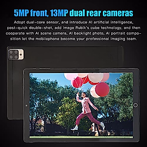 Jectse 10.1 inch Tablet, 2.4G 5G WiFi Tablet 6GB 128GB, 5MP 13MP Dual Camera, Touch Screen Tablet, 6000mAh Octa Core Black Tablet for 11