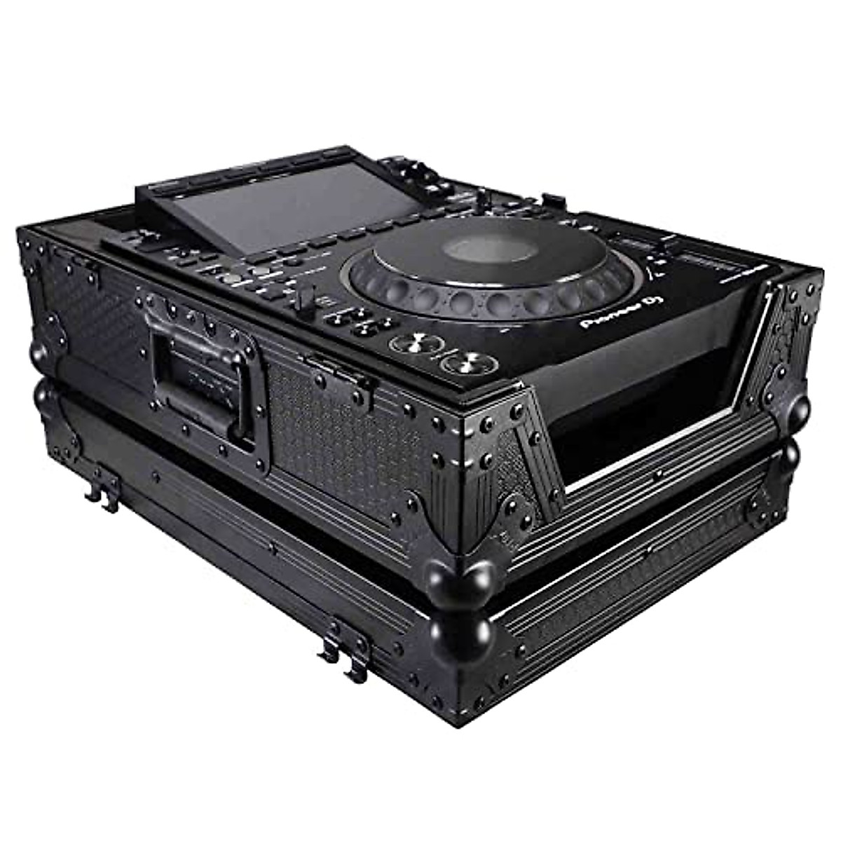 ProX XS-CDBL Flight Case for Pioneer CDJ-3000 DJS-1000 Denon SC6000 PRIME Large Format CD-Media Player Black on Black
