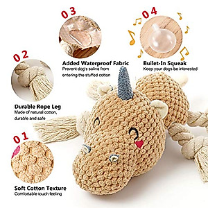 Sedioso Large Dog Toys, Cute Squeaky Dog Toy, Stuffed Animal Plush Toys for Puppies, Durable Dog Chew Toys for Small,Middle,Large Breed (Brown(Uni-Hippo))