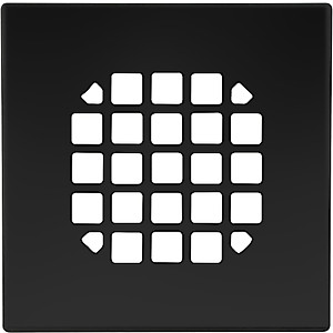 4-1/4” Square Snap-in Black Shower Drain - Matte Black Shower Drain - 4.25 inch Shower Drain Cover - Durable Square Shower Drain and Floor Drain Cover- **3" OD Snap-in Prong to Prong**