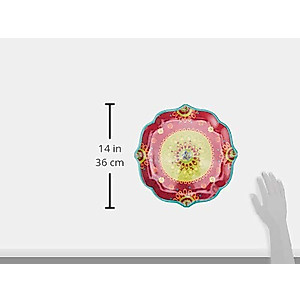 Certified International Tunisian Sunset Round Scallop Shaped Platter, 13.25", Multicolored, Large