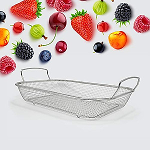 ExcelSteel Rectangular Stainless Steel Basket, 14.75" x 10.75" x 2.5", Stainless